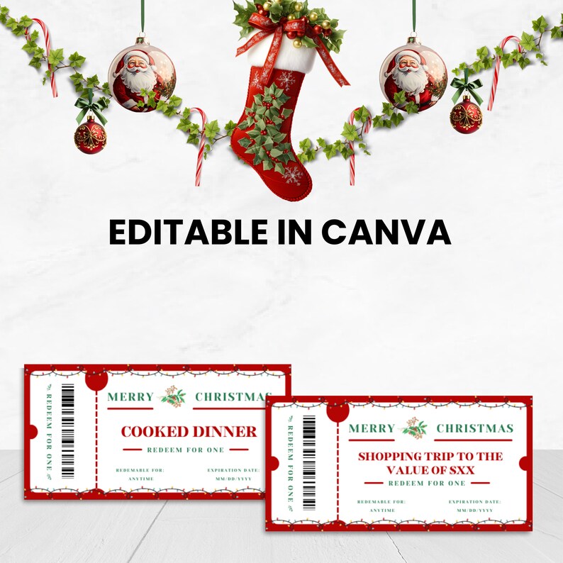 Christmas Coupon Book Editable | Printable Christmas Coupon Book ...