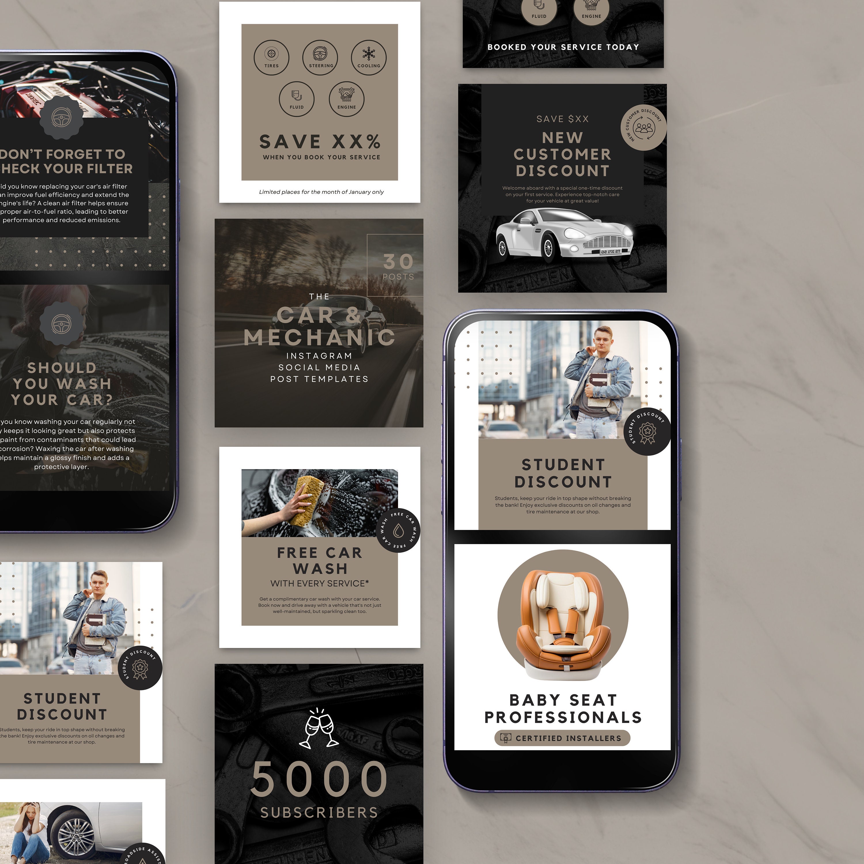 Car Repair Feed Template | Car Detailing Social Media| Mechanic Flyer ...