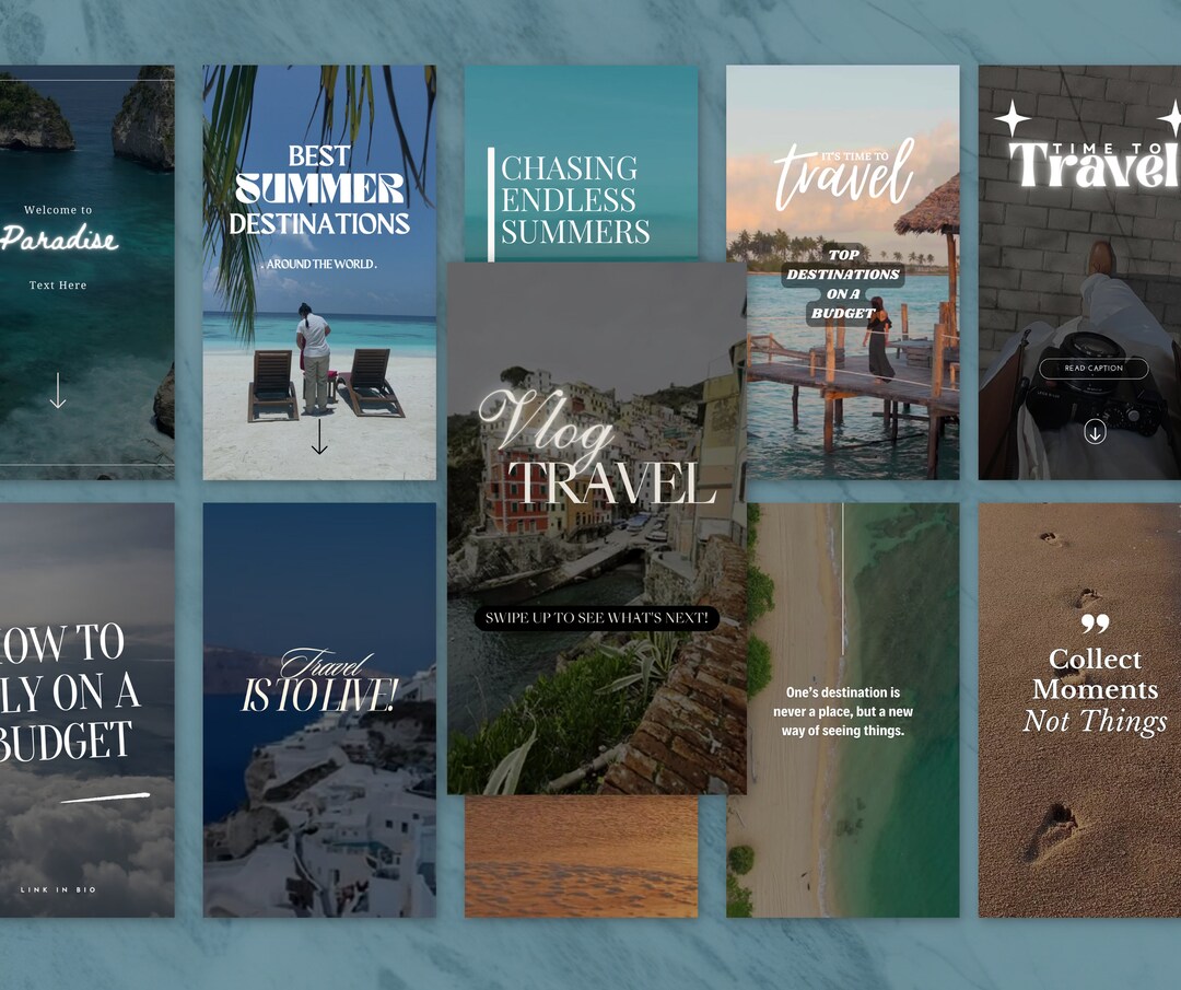 100 Luxury Travel Faceless Instagram Reels | Marketing Branding Kit ...