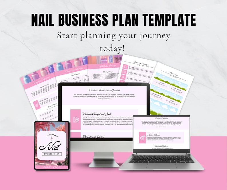 Nail Tech Business Plan Template: 34-page Canva Planner (digital ...