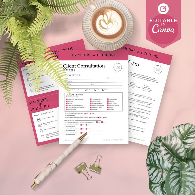 Nail Tech Form | Nail Consent Forms | Client Intake Forms | Nail ...