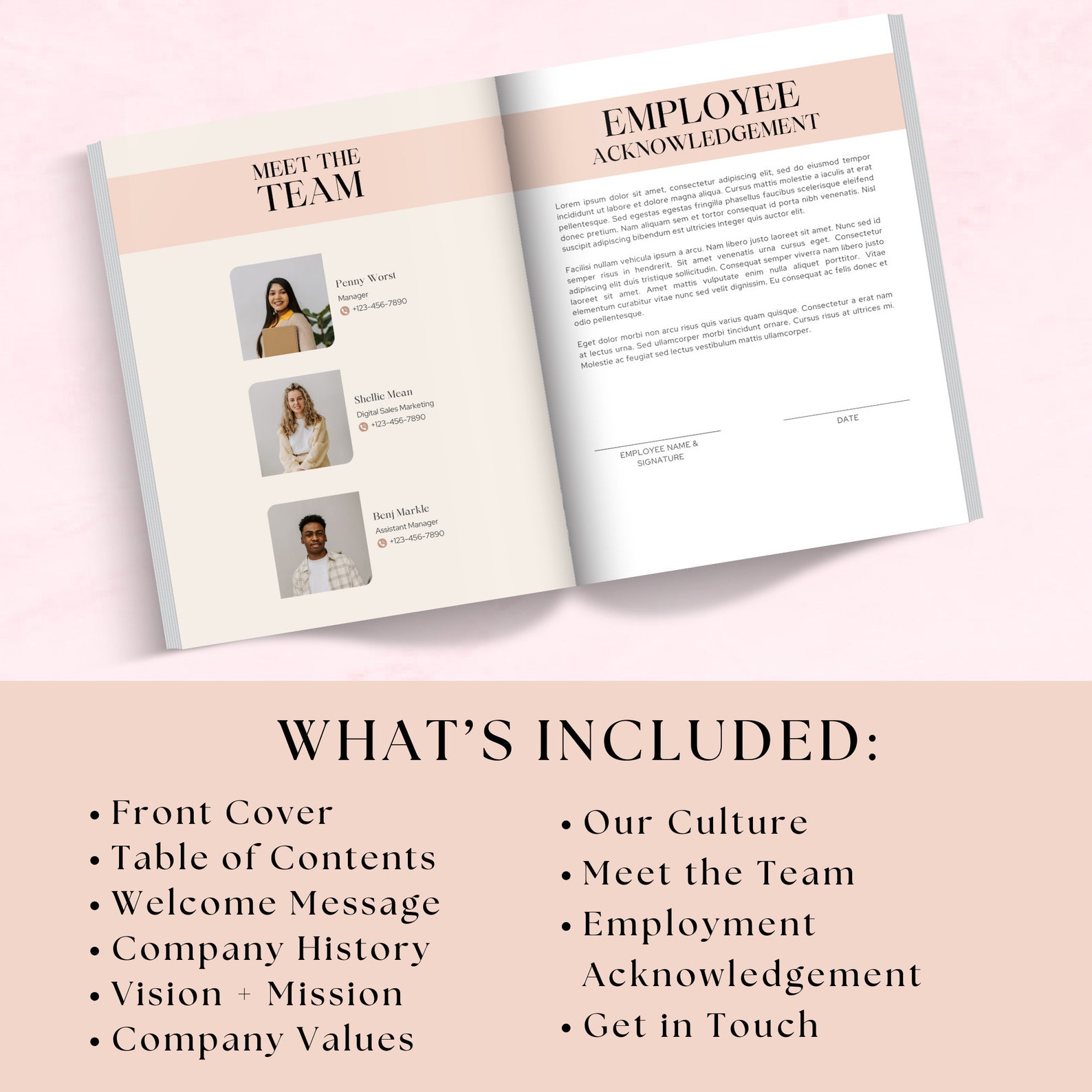 Small Business Employee Handbook Template| Employee Welcome Package ...