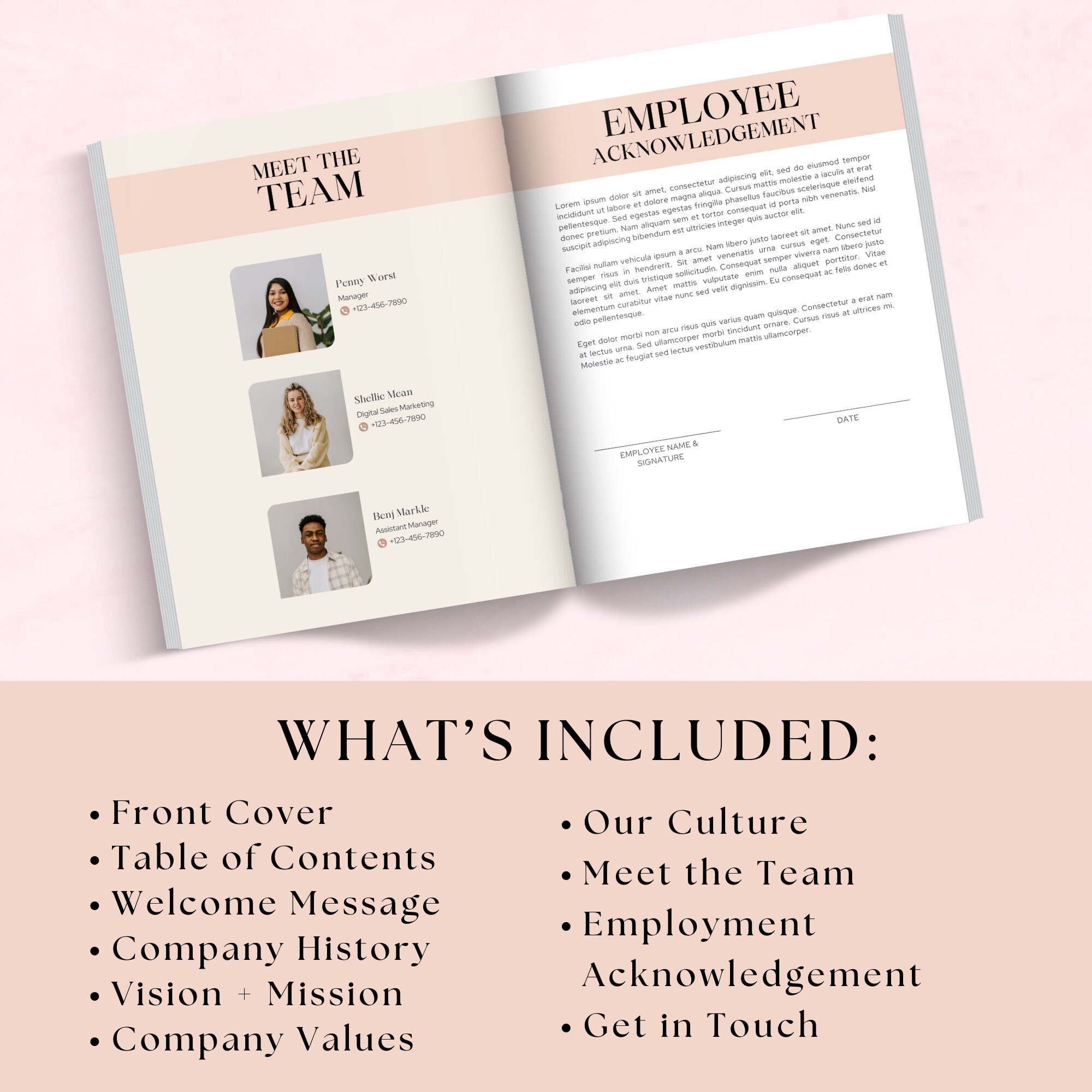 Small Business Employee Handbook Template| Employee Welcome Package ...