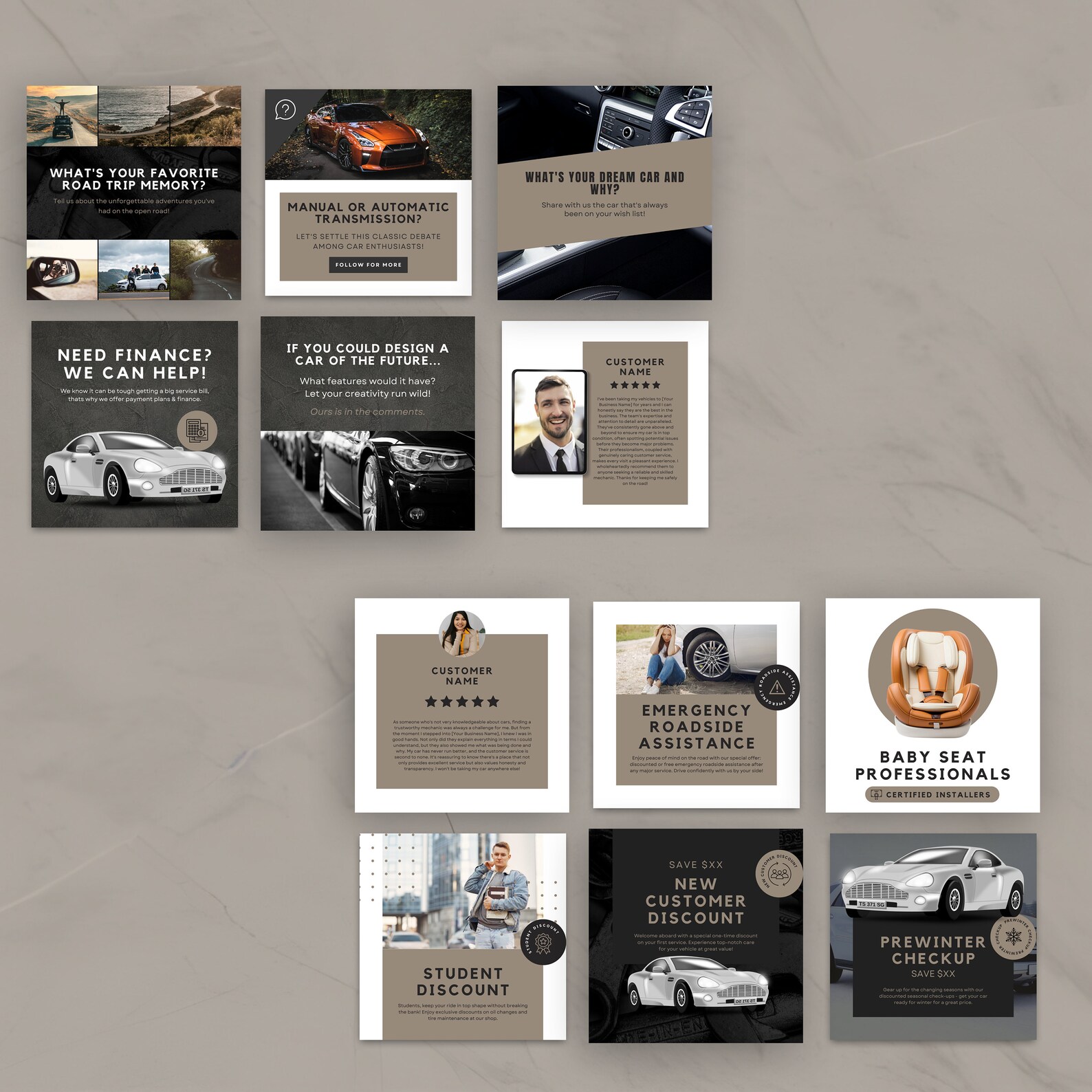 Car Repair Feed Template | Car Detailing Social Media| Mechanic Flyer ...