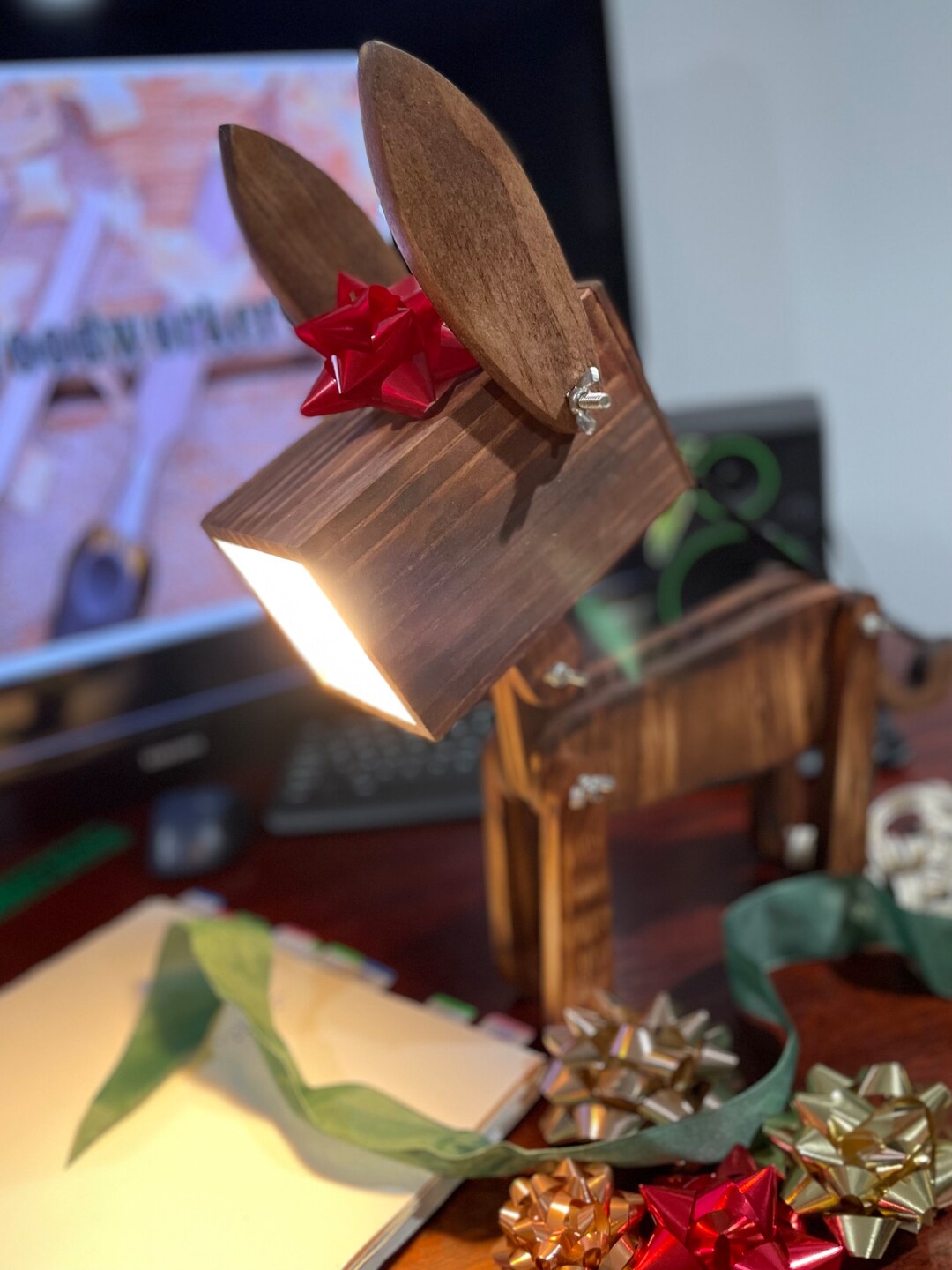 Burro Donkey Handcrafted Wooden Kid's Desk and Table Lamp - Etsy