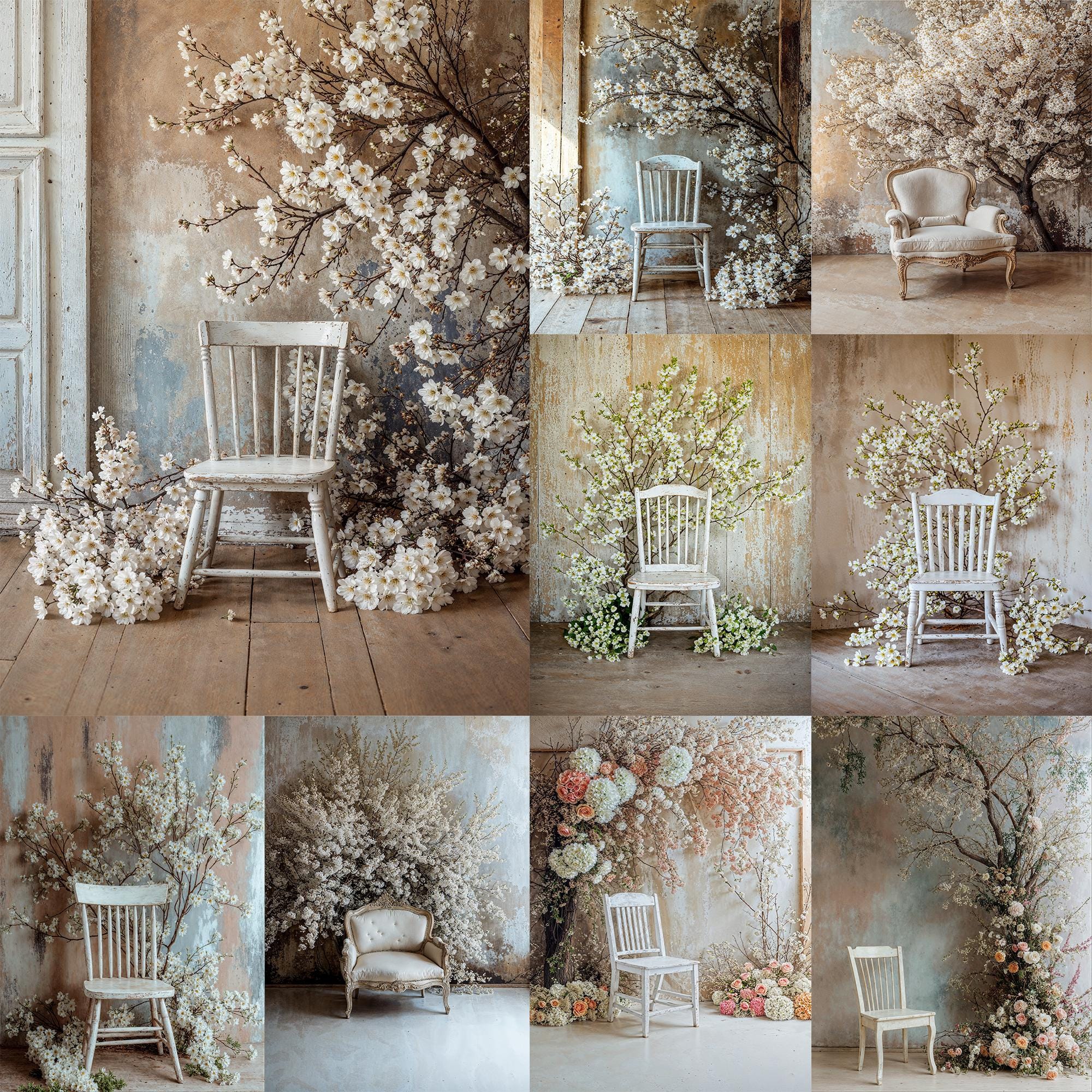40 Floral Backdrops With Chairs | High-res Pngs for Photography ...