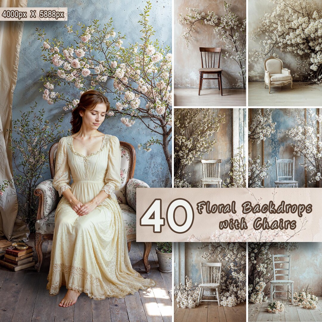 40 Floral Backdrops With Chairs | High-res Pngs for Photography ...