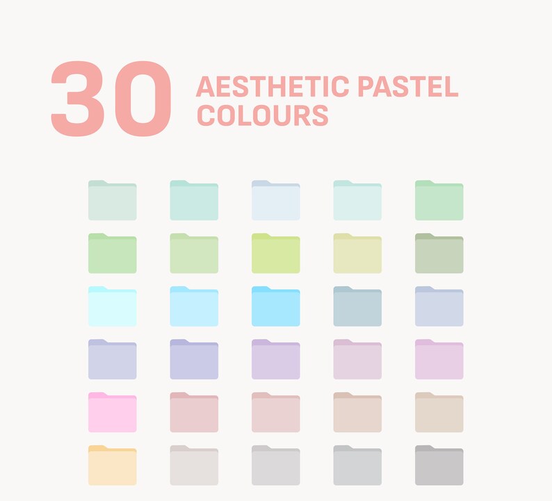 30 Pastel Desktop Folder Icons for Mac Pastel Icons Computer - Etsy
