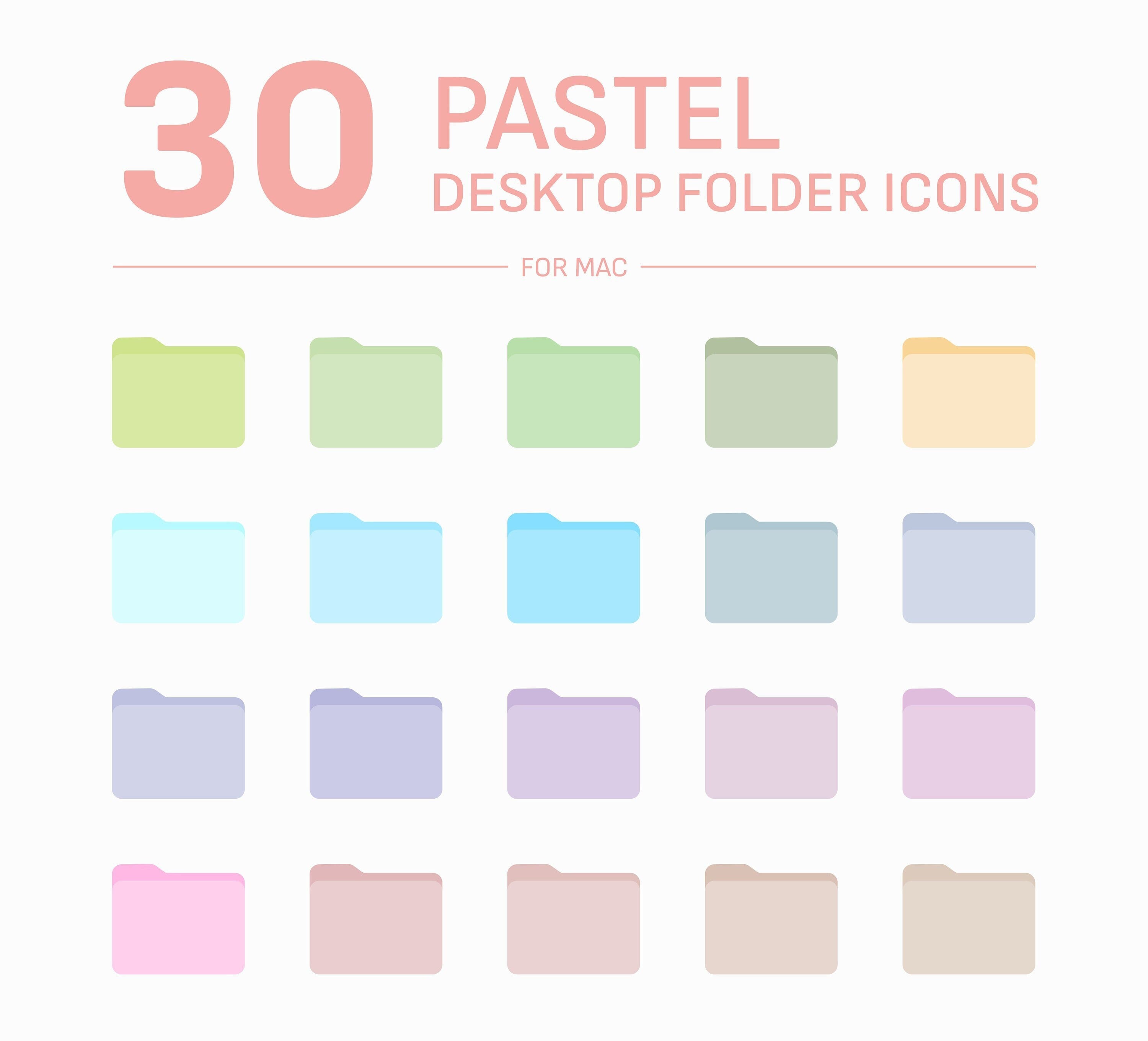 30 Pastel Desktop Folder Icons for Mac Pastel Icons Computer - Etsy