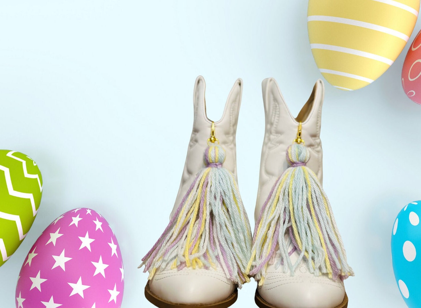 Tassels for Majorette Marching Boots, Interchangeable Pair of Pom Poms ...