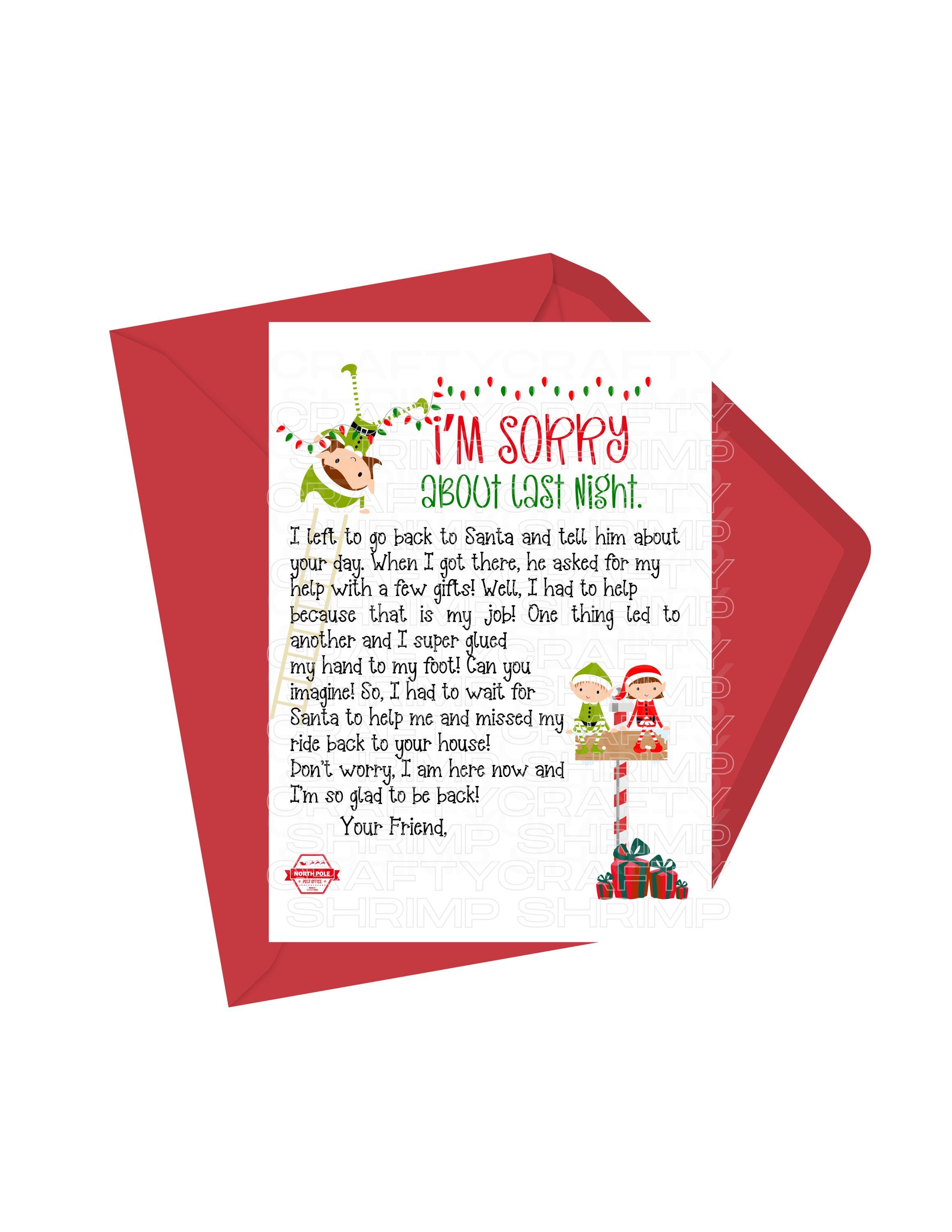 Forgot to Move Elf Letter, Elf Didn't Move Letter, Christmas Elf, Elf ...