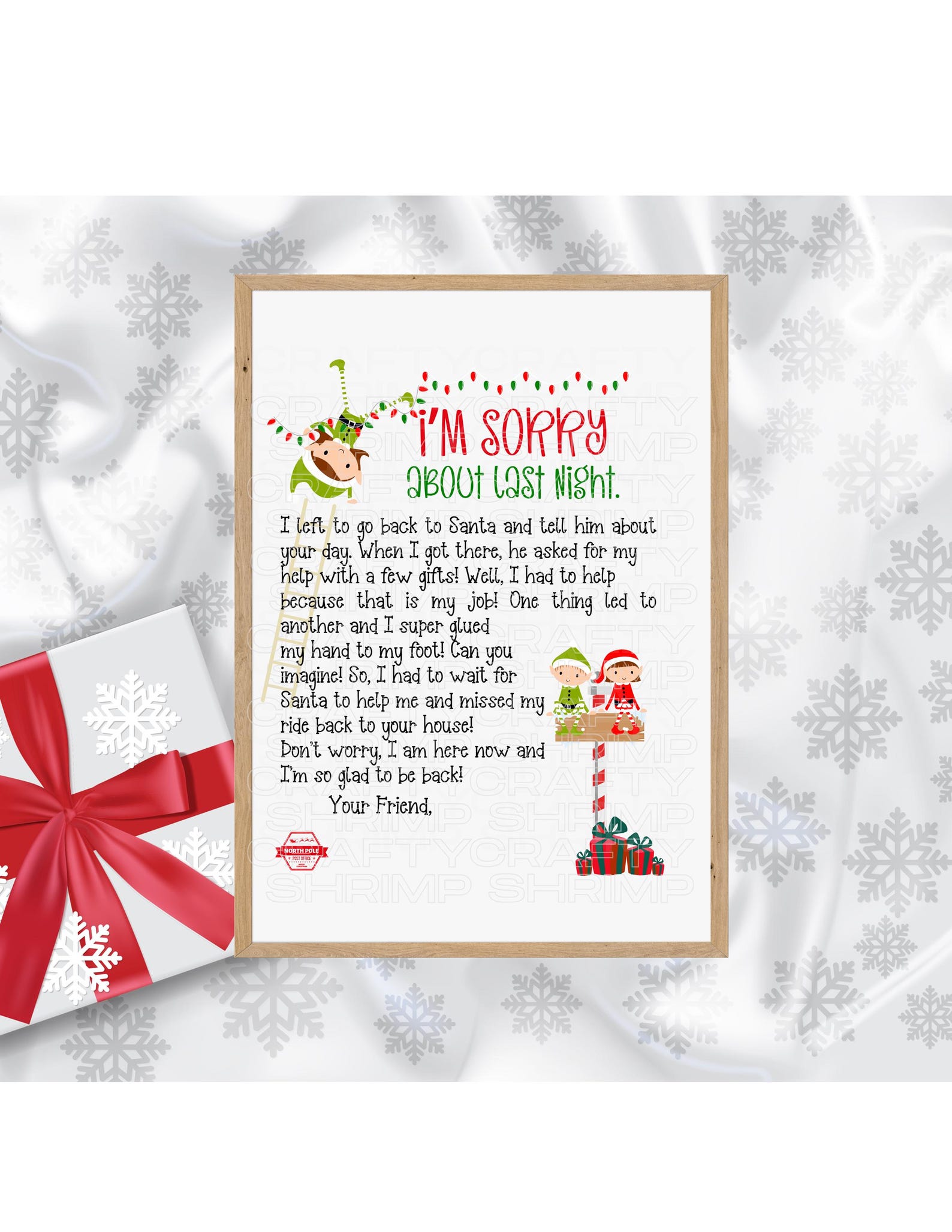 Forgot to Move Elf Letter, Elf Didn't Move Letter, Christmas Elf, Elf ...