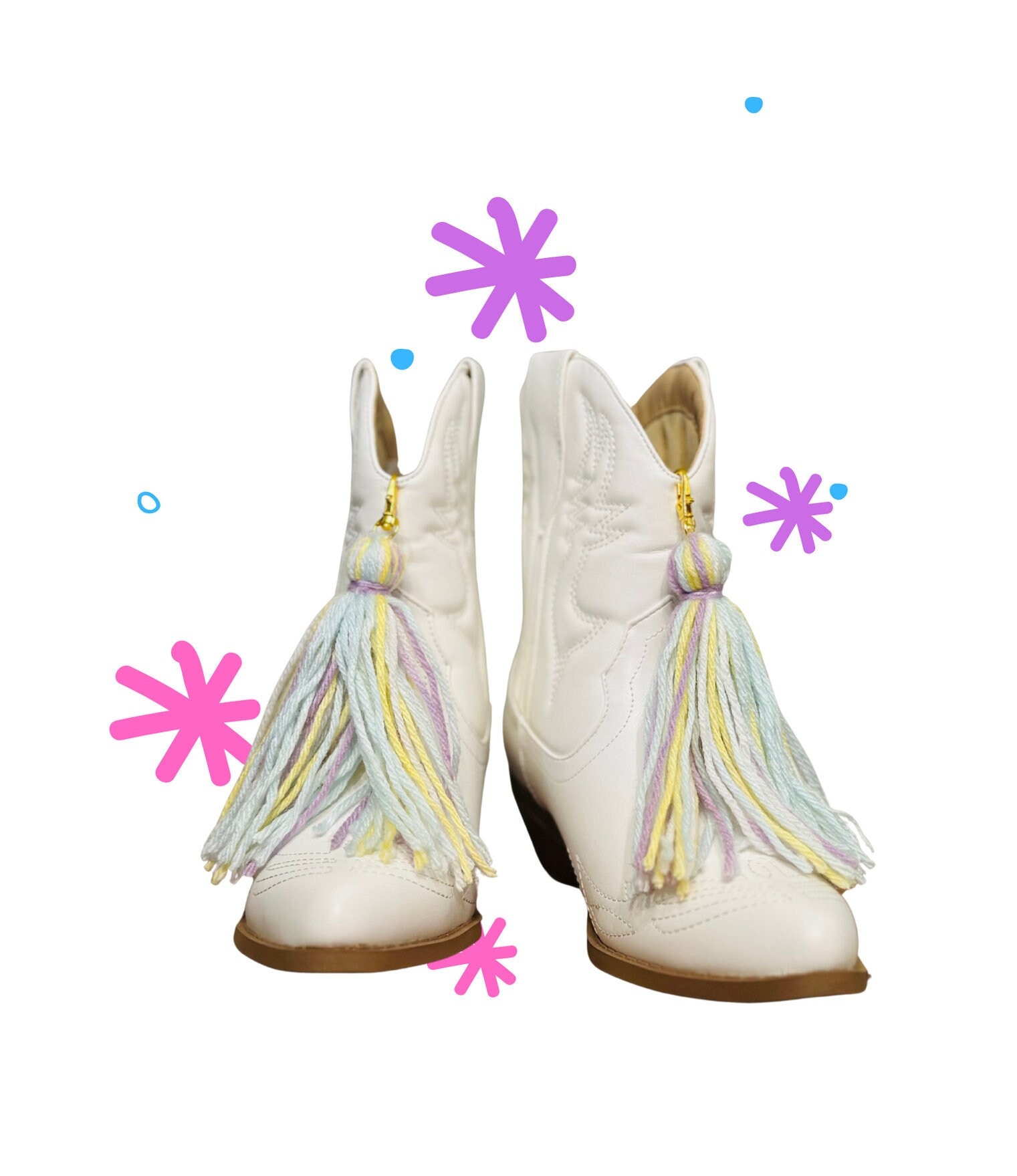 Tassels for Majorette Marching Boots, Interchangeable Pair of Pom Poms ...