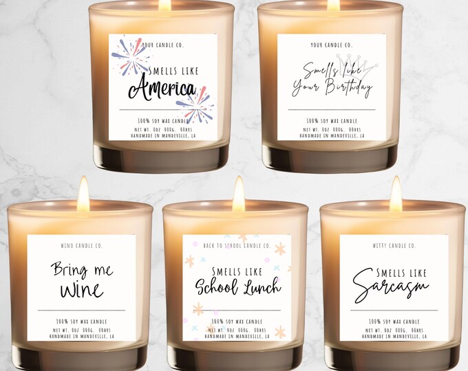Printable Candle Labels Template, Modern Candle Label Design, Funny ...