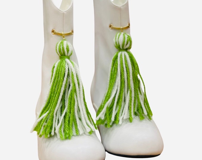 Tassels for Majorette Marching Boots, Interchangeable Pair of Pom Poms ...