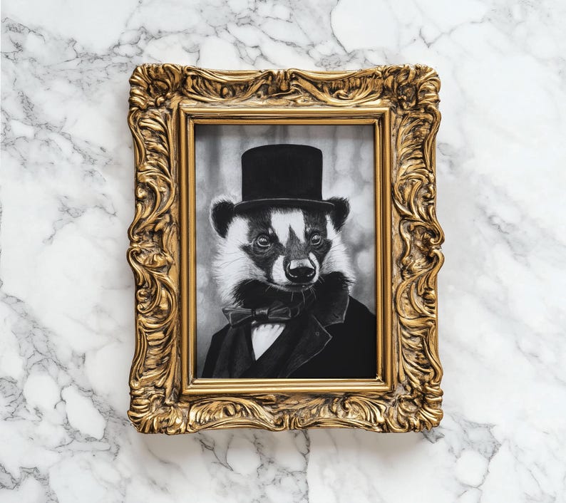 The Dapper Badger - Victorian Portrait - Children Room Art Print ...