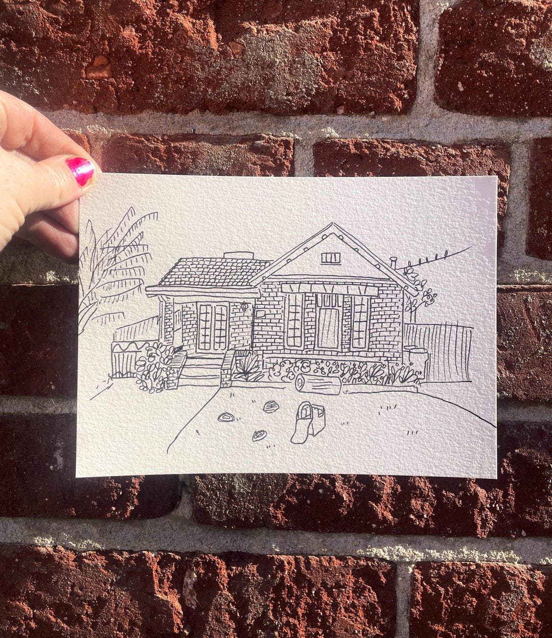 Custom Hand Drawn House Sketch Portrait - House Portraits - Portraits ...