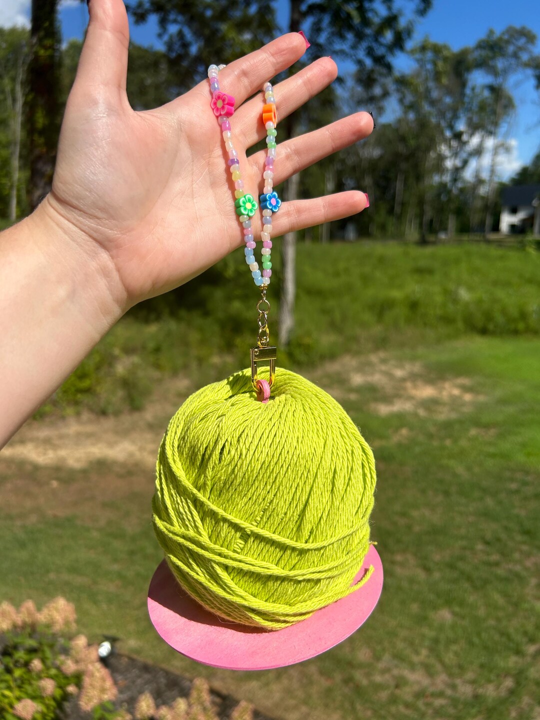 Portable Yarn Holder Wristlet on the Go Yarn Cake Dispenser Gift Tool ...