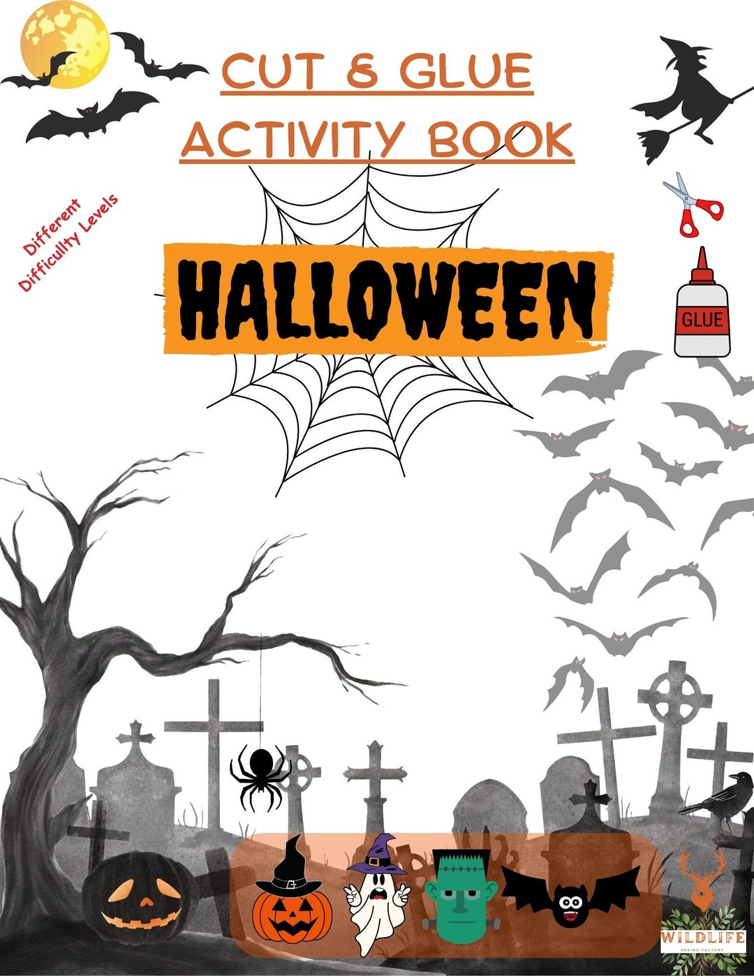 Halloween Cut & Glue Activity for Kids Preschool - Etsy