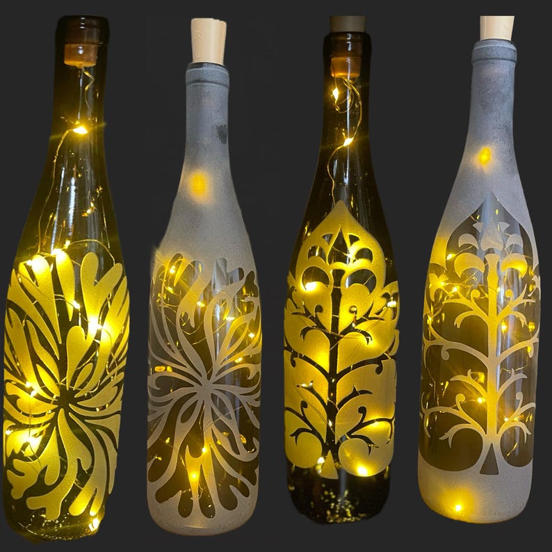 Light-up Wine Bottles - Sand Blasted in Colorado - Etsy
