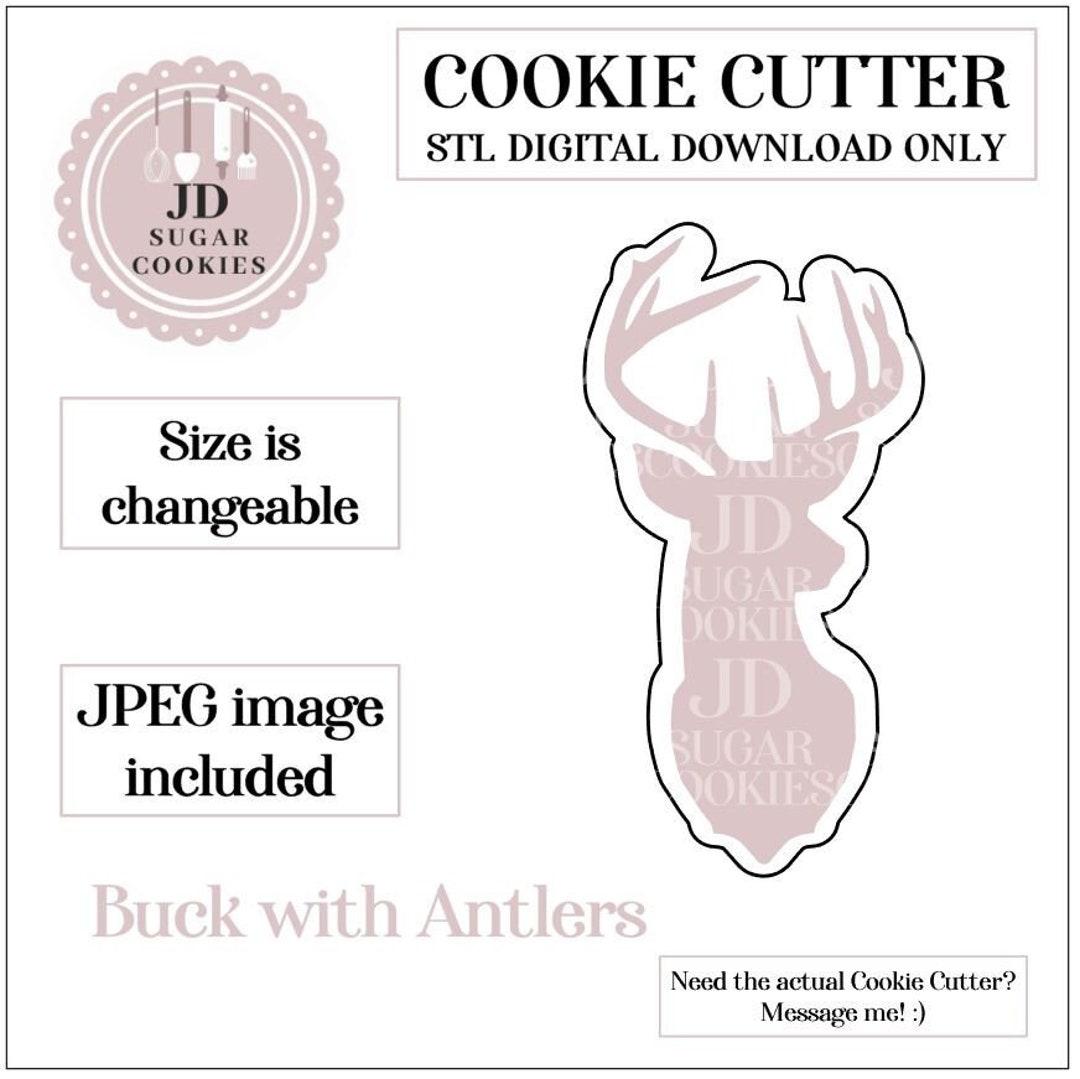 Buck With Anthlers Cutter STL File Digital Download | Deer | Buck ...