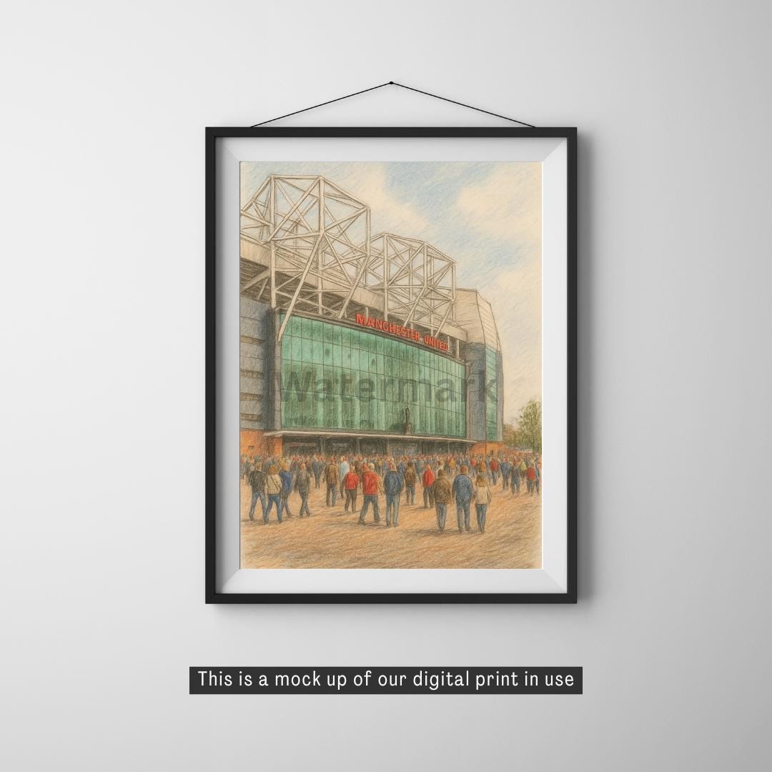 Manchester United Old Trafford Hand Drawn Digital Print - Etsy