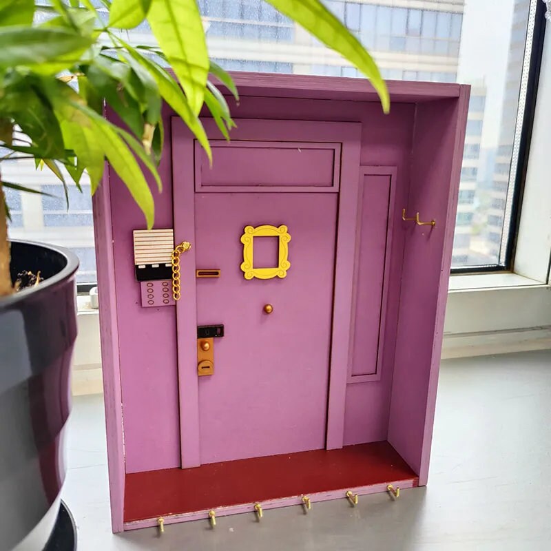 Friends TV Show Key Holder, Wooden Purple Door Hanger, Friends Home ...