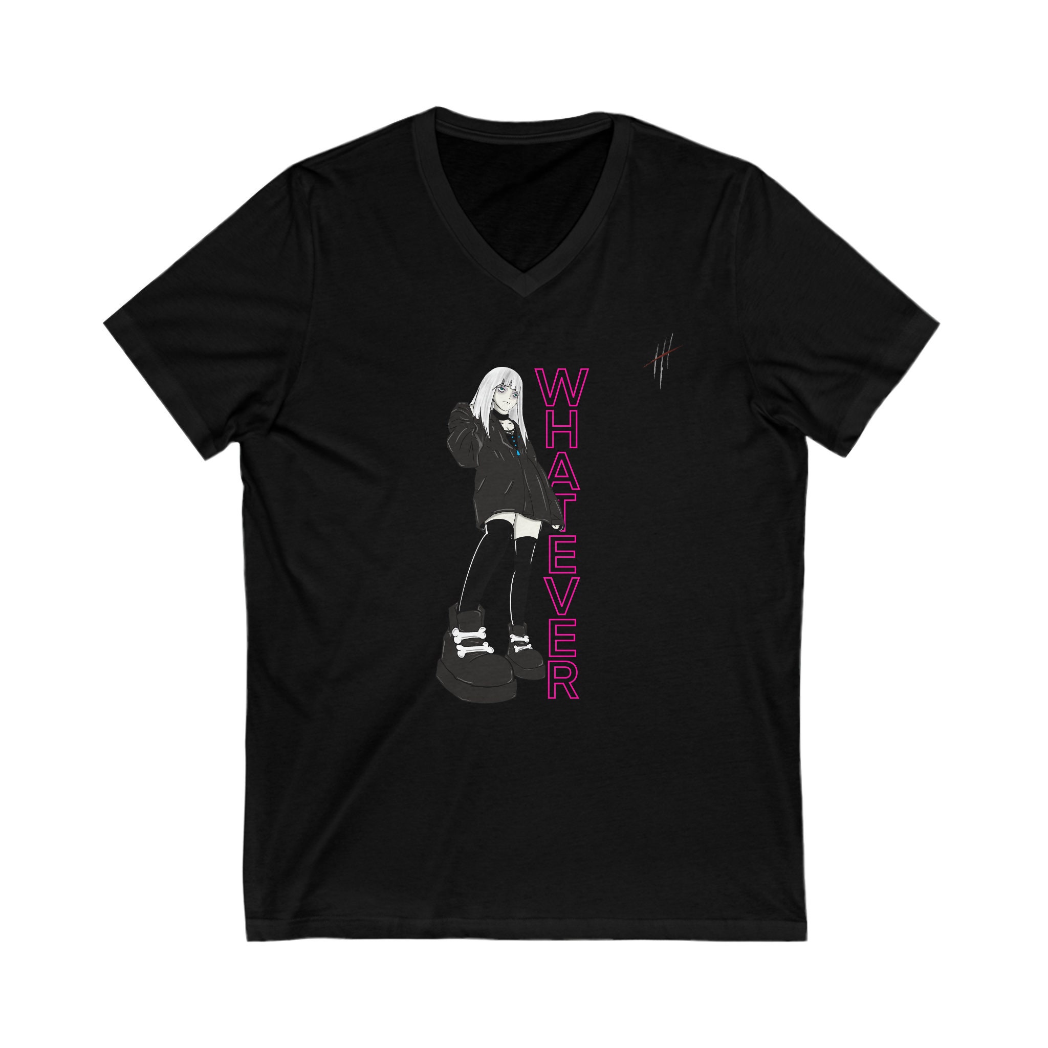 Dark WHATEVER Gothic Aesthetic Pastel Anime Girl Unisex V-neck - Etsy
