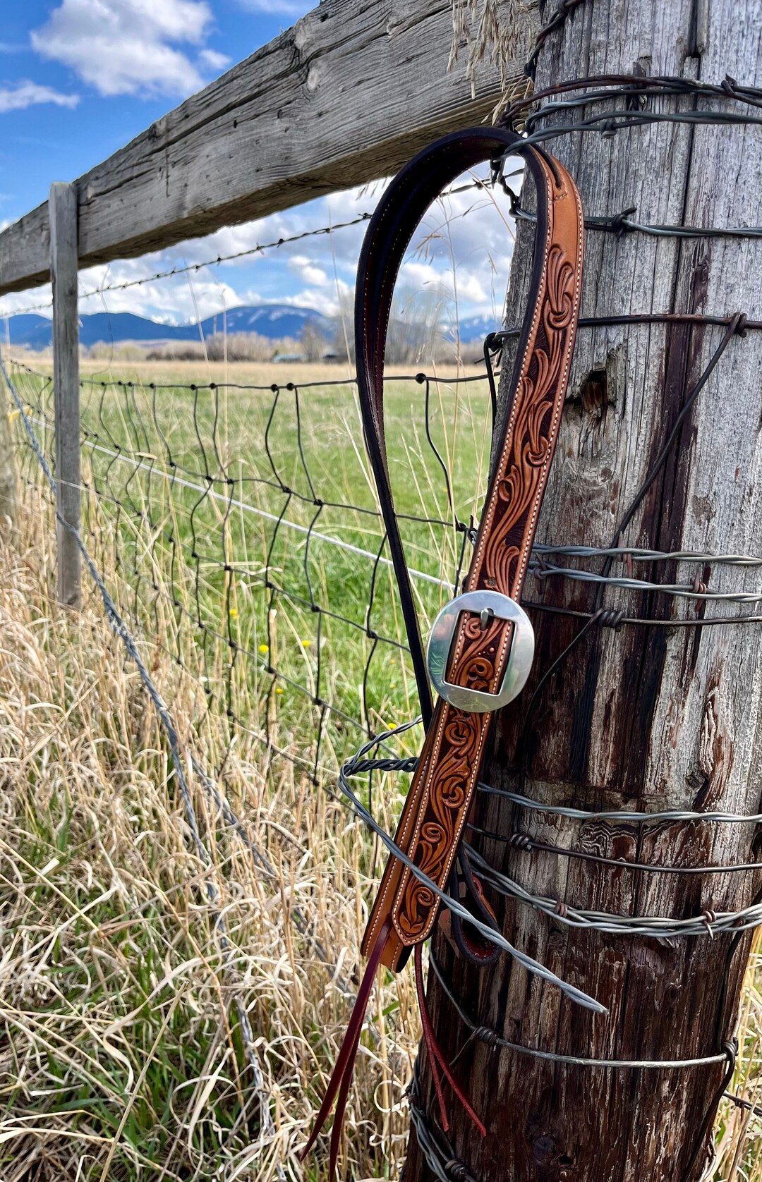 Tooled Split Ear Headstall - Etsy