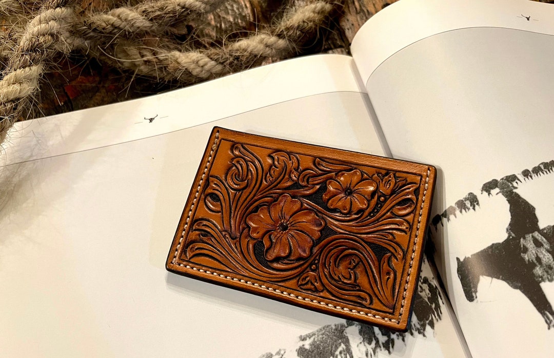 Tooled Card Wallet - Etsy