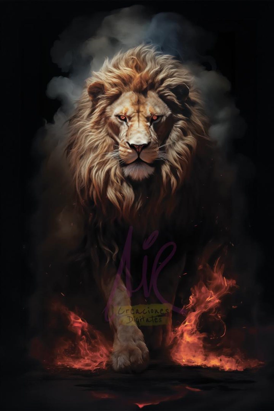 Majestic Lion - Digital Art Print of the Lion of the Tribe of Judah ...