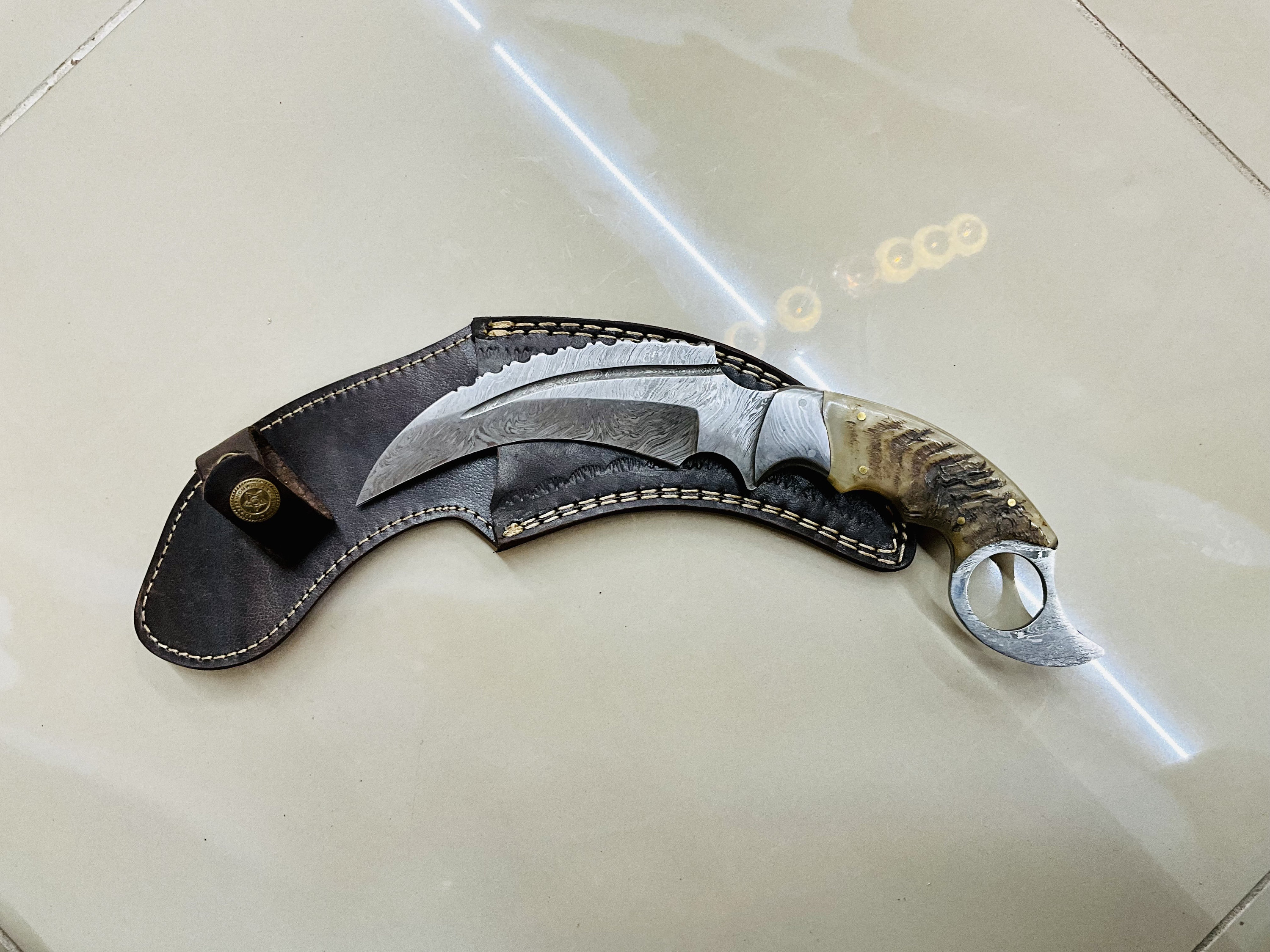 Damascus Karambit Pocket Knife, Handmade Knife, Every Day Carry Knife ...