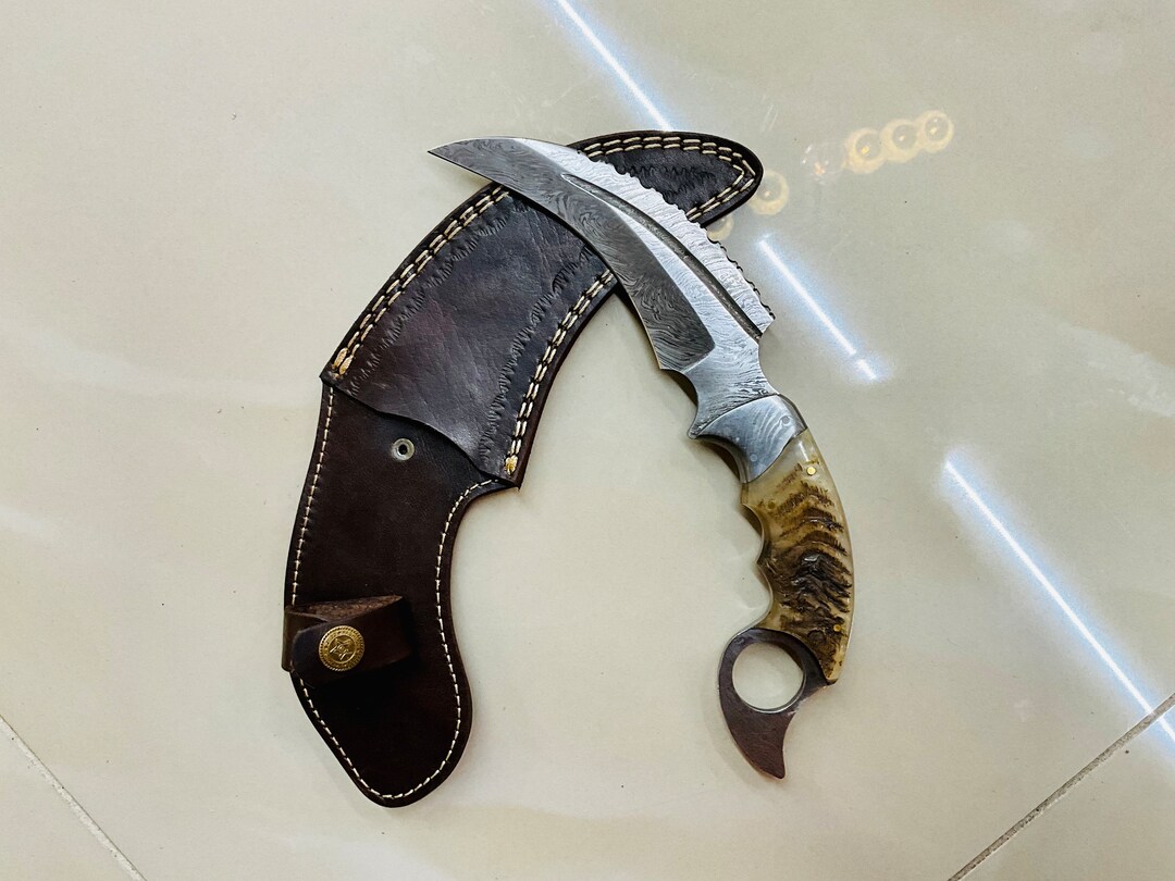 Damascus Karambit Pocket Knife, Handmade Knife, Every Day Carry Knife ...