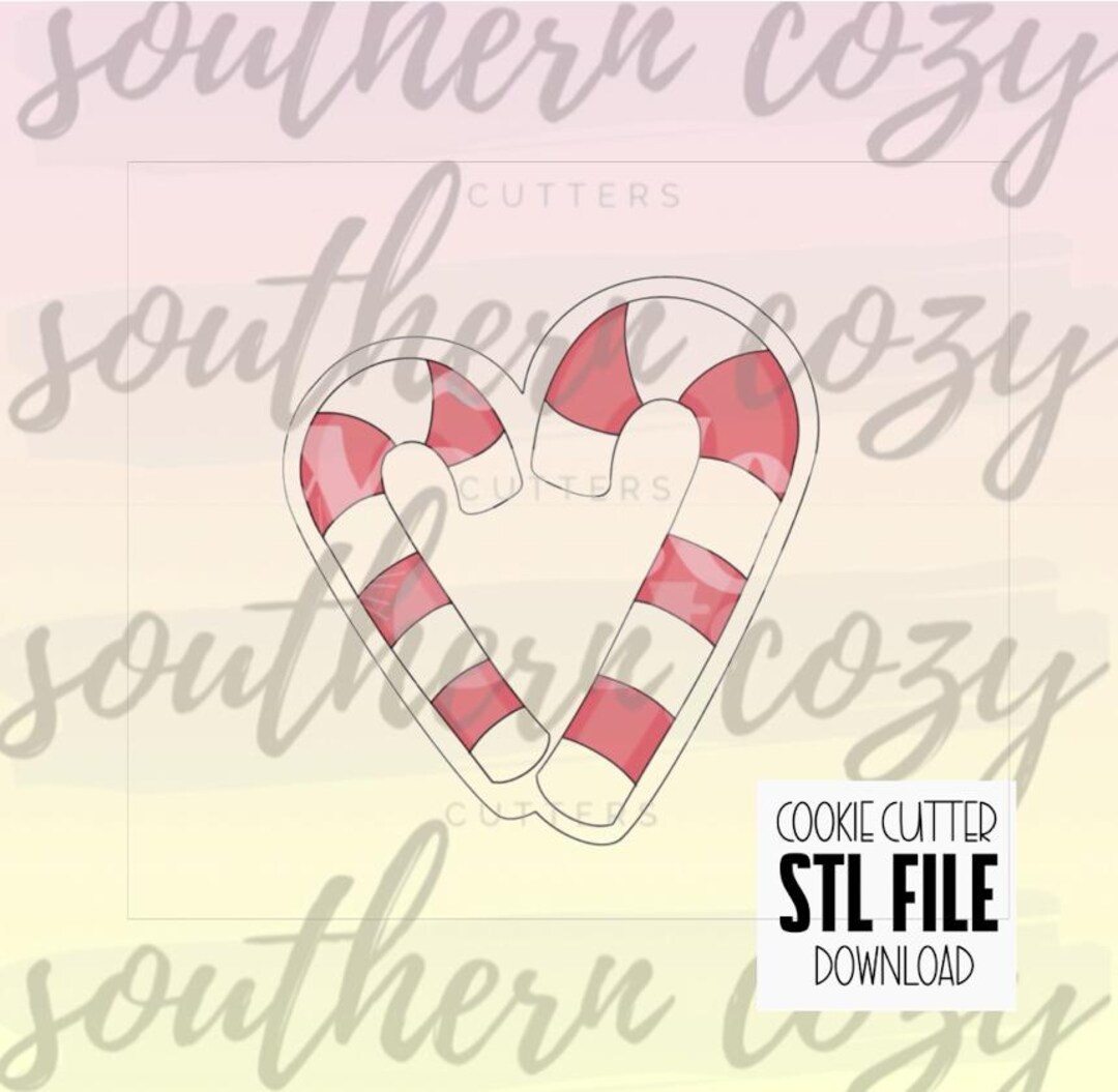 Candy Cane Heart Cookie Cutter STL File (digital Download) - Etsy