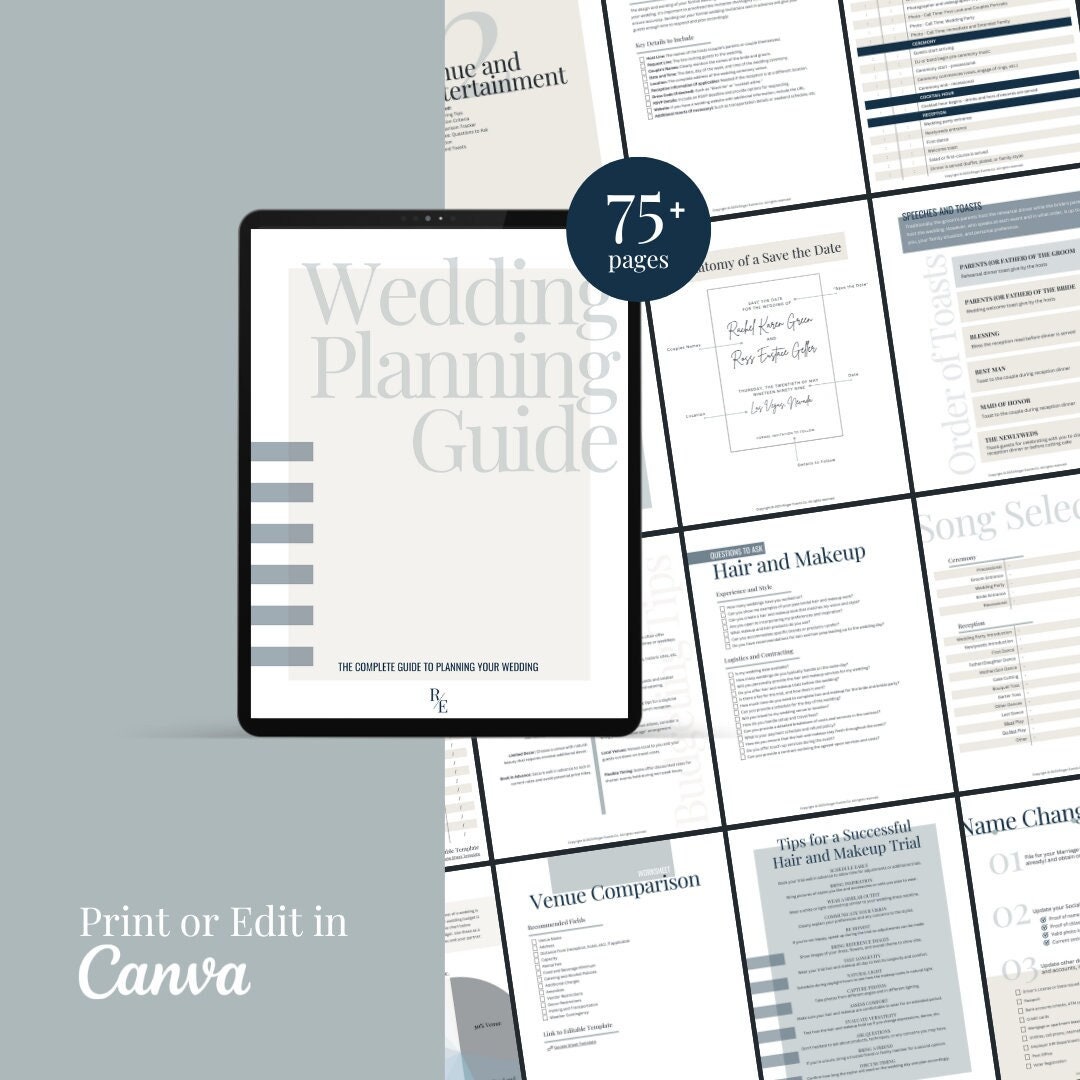 75+ Page Wedding Planning Guide, Wedding Planner, Wedding Planning ...