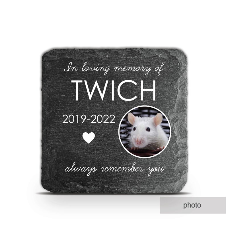 Personalized Rat Memorial Stone, Garden Stone, With Picture, Memorial ...