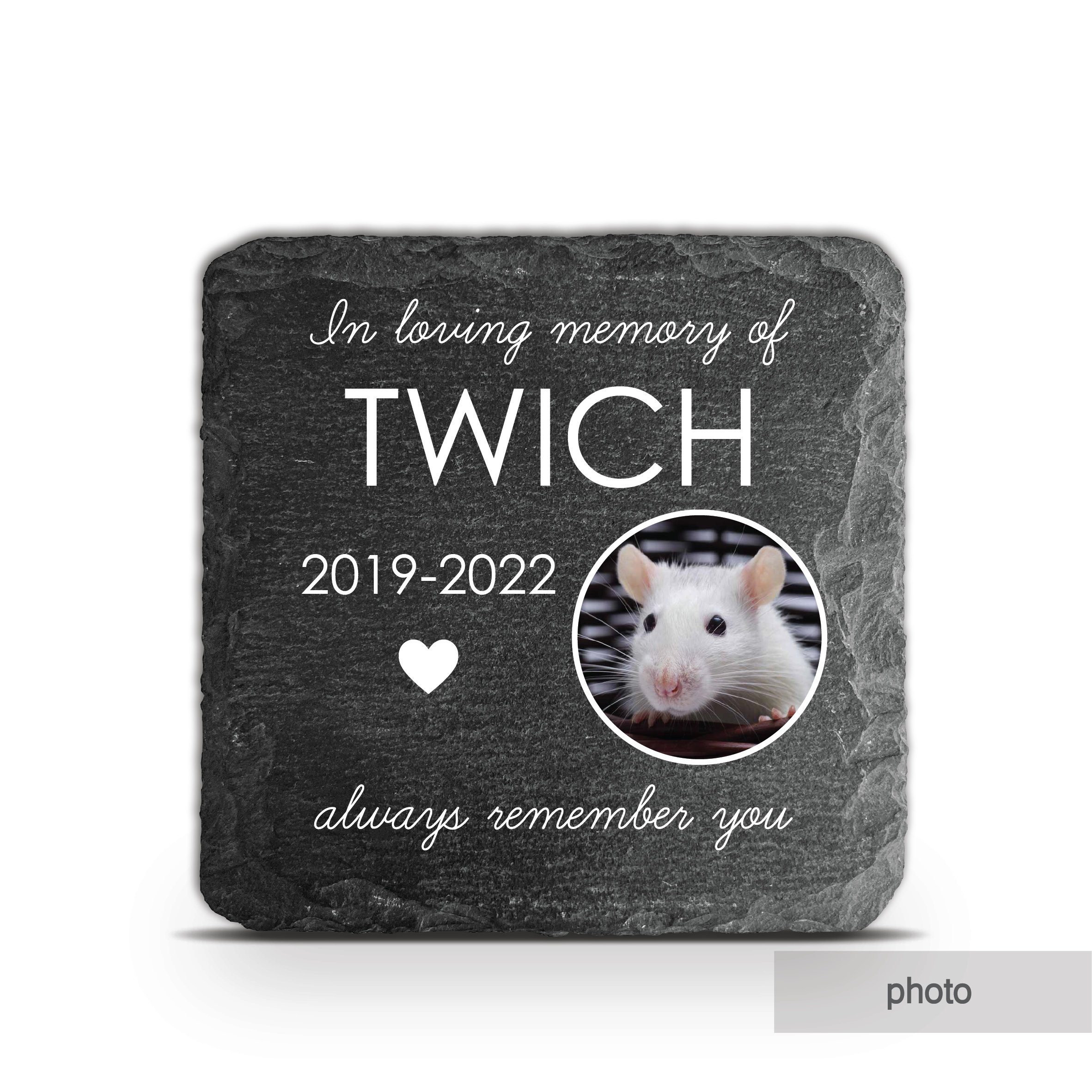 Personalized Rat Memorial Stone, Garden Stone, With Picture, Memorial ...