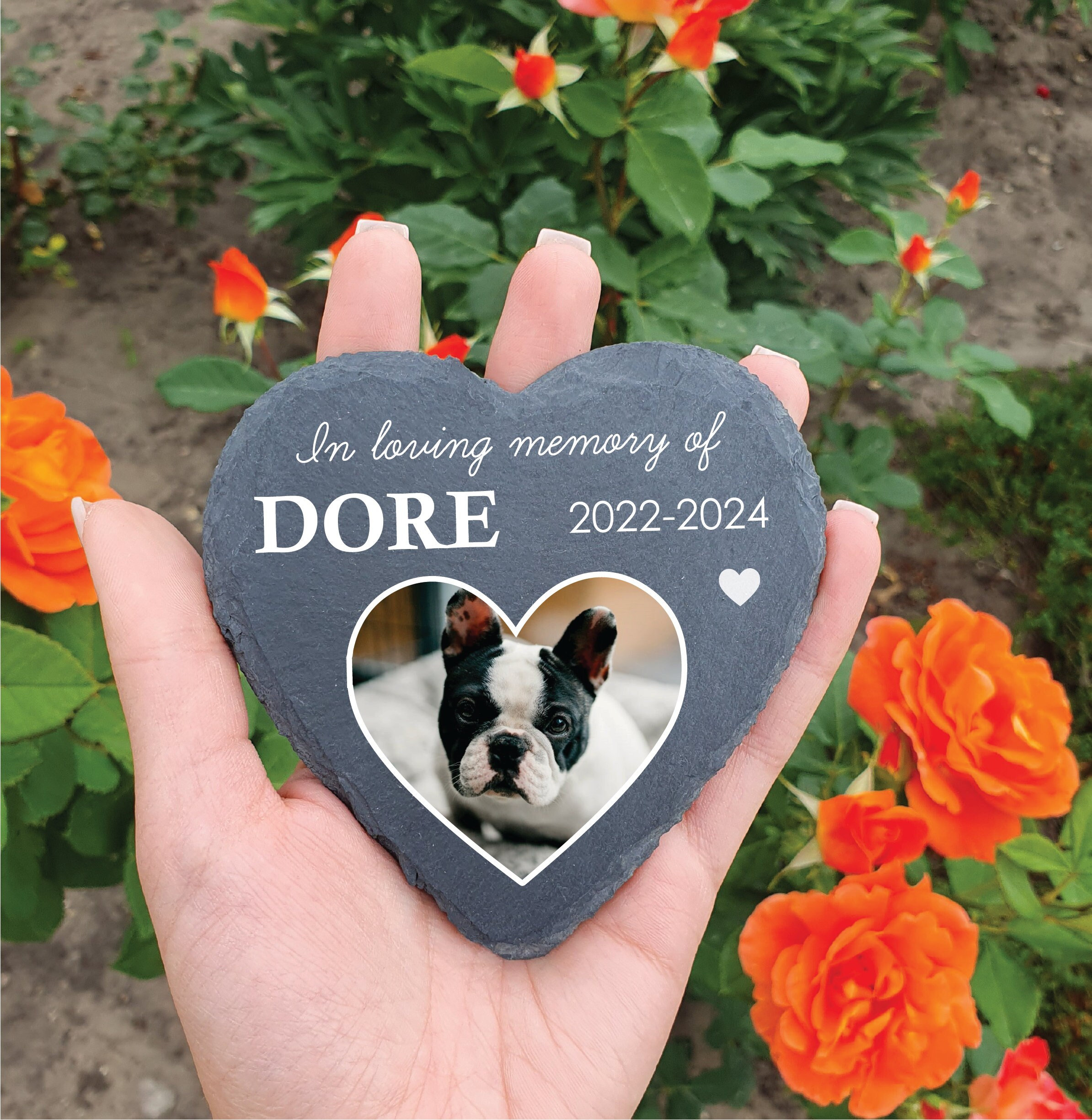 Personalized Dog Memorial Stone, With Picture, Garden Slate, Memorial ...