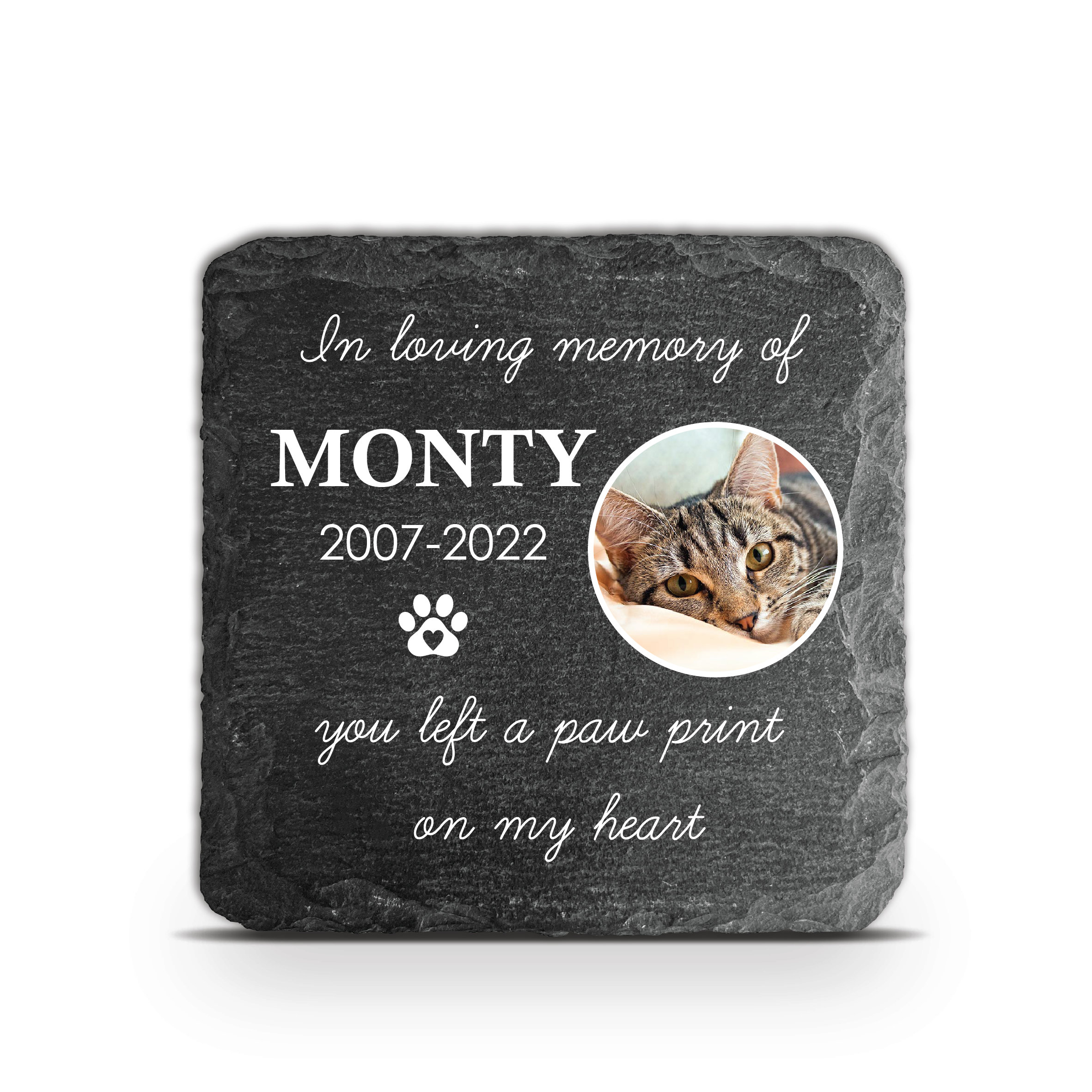 Personalized Cat Memorial Stone, With Picture, Name Date and Message ...