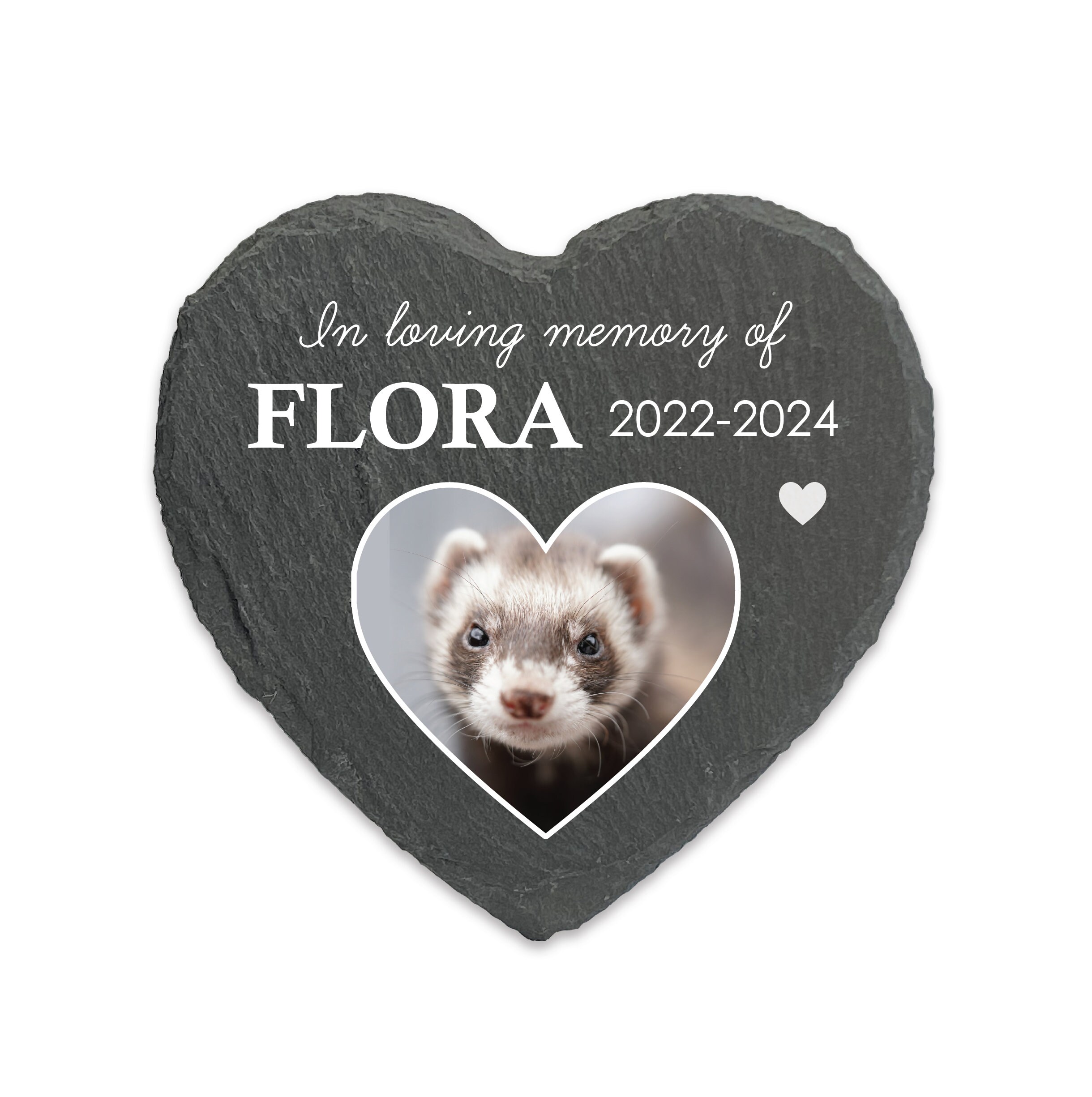 Custom Engraved Ferret Pet Memorial Grey Stone Pet Loss