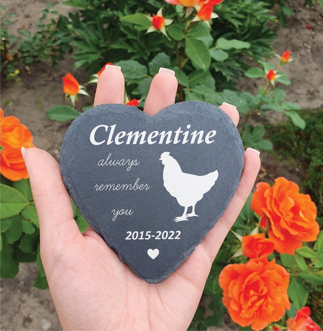 Personalized Chicken Memorial Stone, With Picture, Name Date and ...