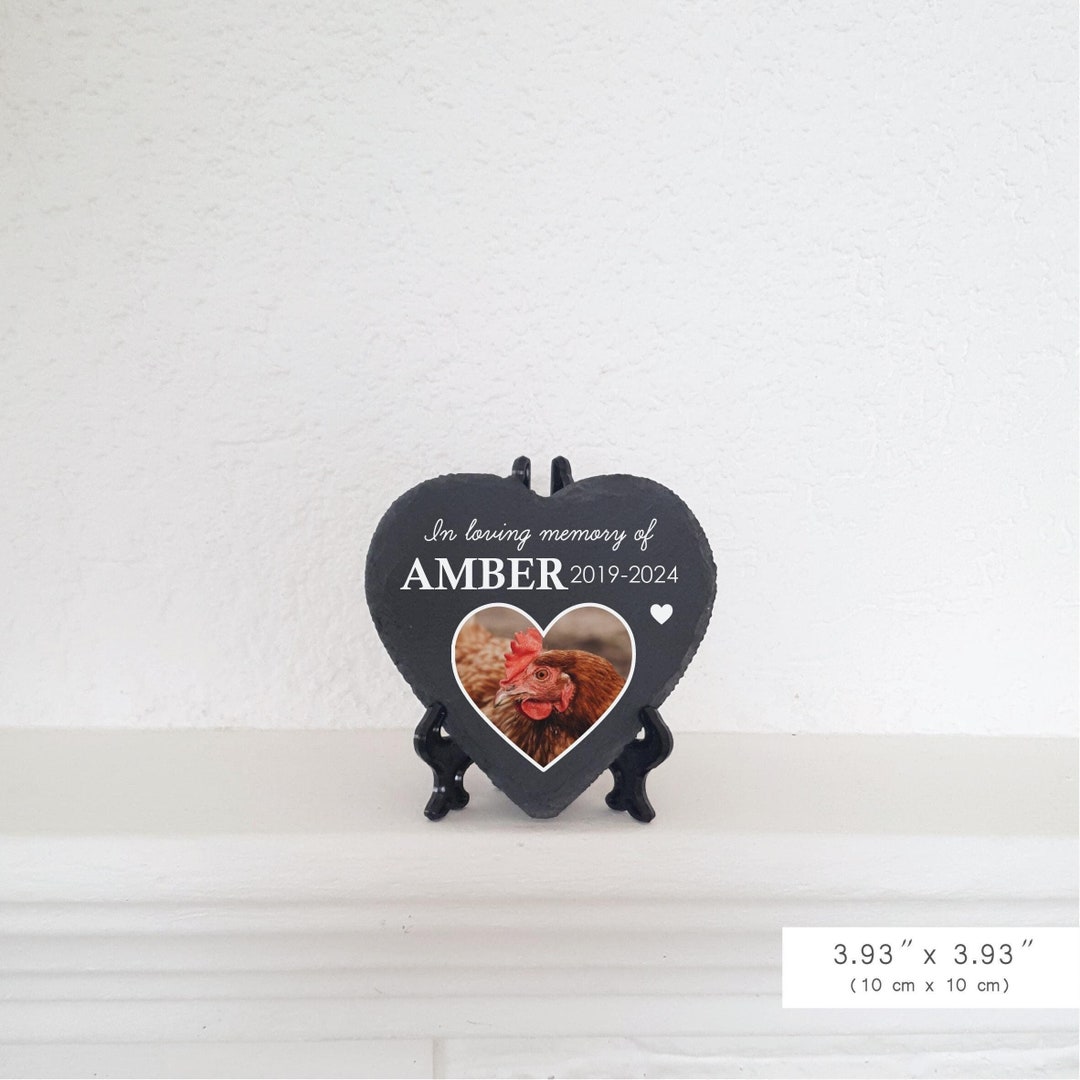 Custom Chicken Memorial Plaque Natural Slate | Personalized Pet Loss ...