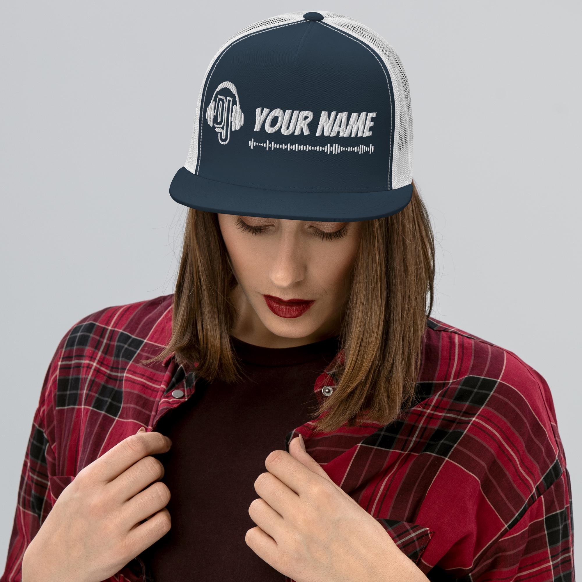 Custom Embroidered DJ Trucker Hat – Personalized Yupoong Snapback, High ...
