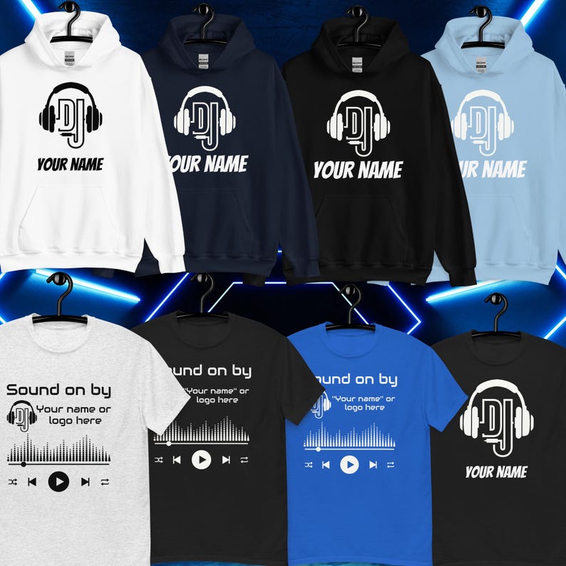 Custom DJ Logo Merch Bundle – Personalized DJ T-shirts, DJ Hoodie ...
