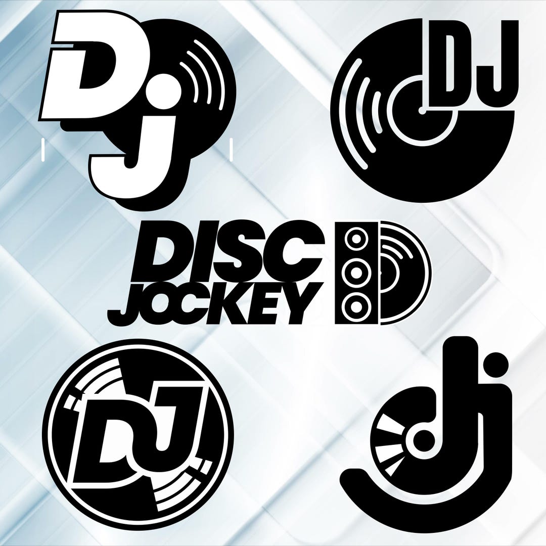 Old Skool Vinyl DJ Logo Pack Vol. 2 | 5 Retro Dj Logos | Musician ...