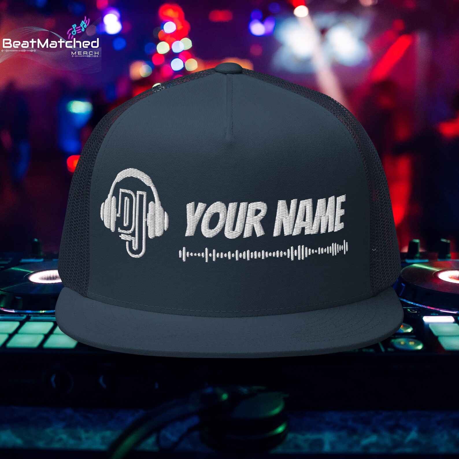Custom Embroidered DJ Trucker Hat – Personalized Yupoong Snapback, High ...