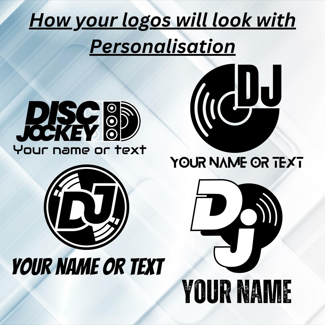 Old Skool Vinyl DJ Logo Pack Vol. 2 | 5 Retro Dj Logos | Musician ...