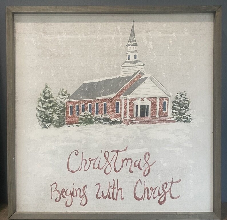 Custom Hand Painted Church on Wood Canvas/frame - Etsy