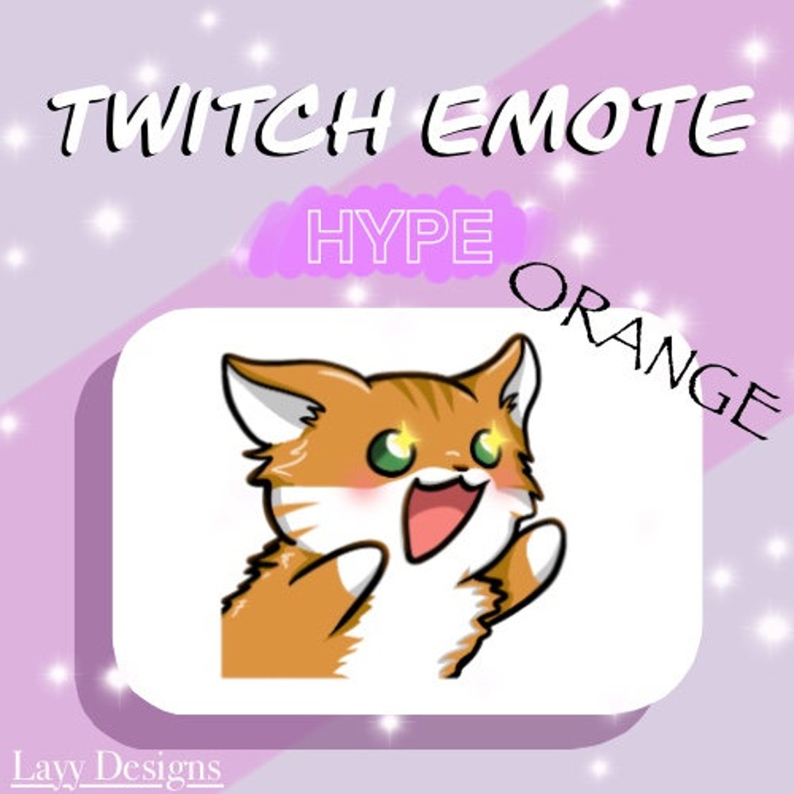Twitch Emote HYPE Orange Cat - Etsy