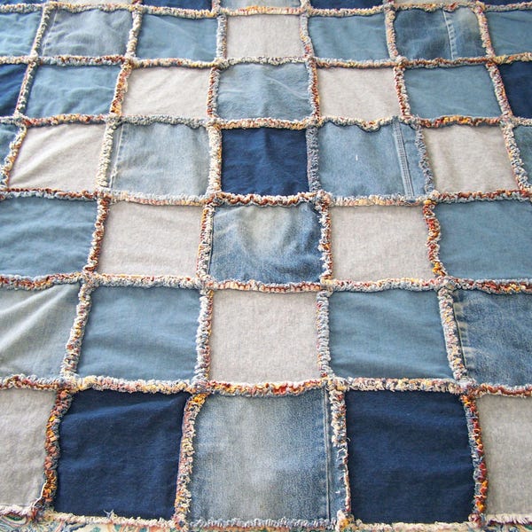Denim Rag Quilt - Etsy